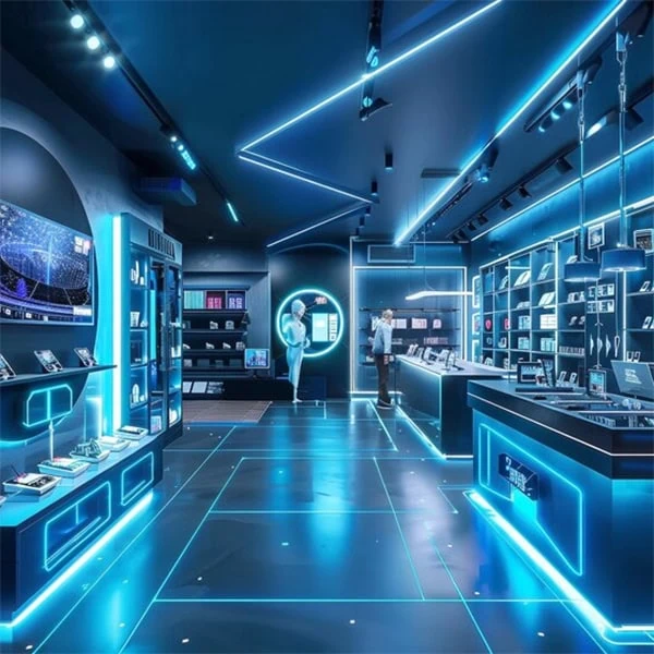 Blue LED Neon Flex 360° Retail Store Feature Intelligence Lighting ...