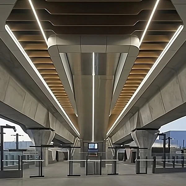 White 360° Neon Flex Elevated Train Station Public Illumination Project ...