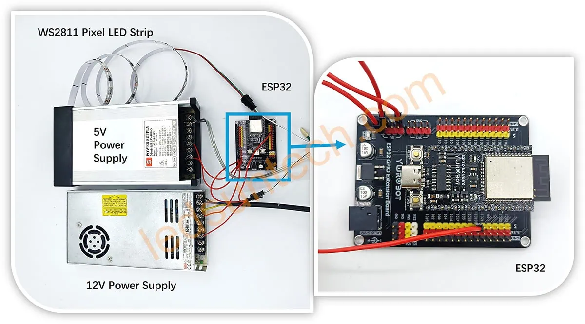 ESP32 Pixel Programming WS2811 LED Strip Guide - LEDSuntech
