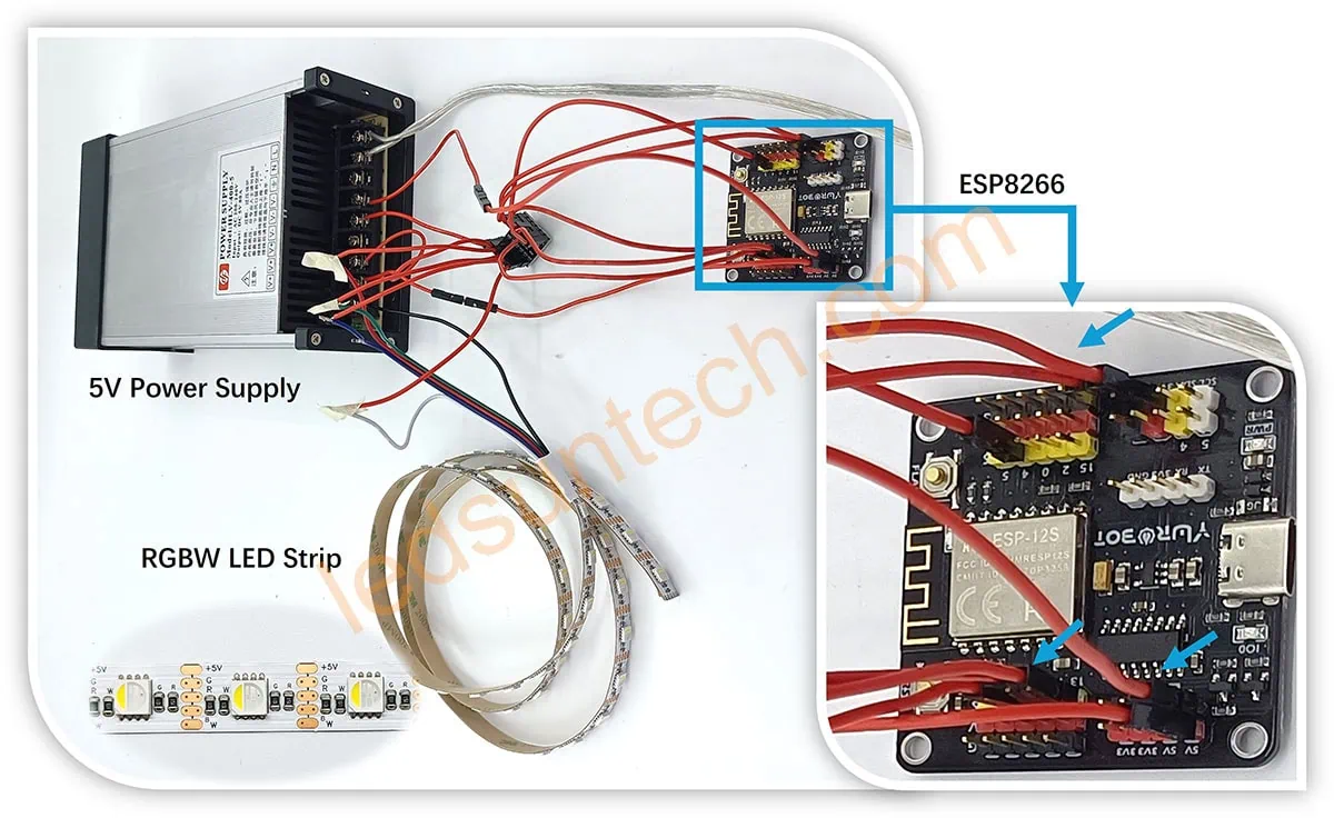 How to Control RGBW LED Strips with ESP8266 - LEDSuntech