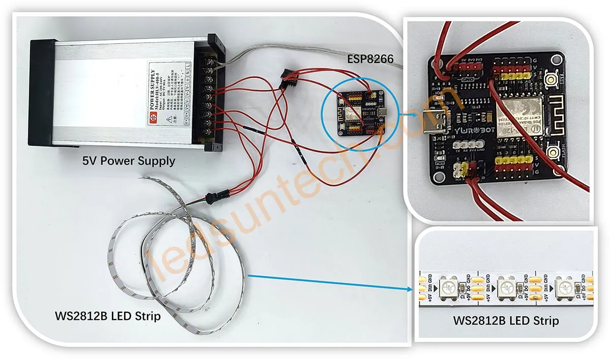 How Can ESP8266 Control WS2812B NeoPixels - LEDSuntech