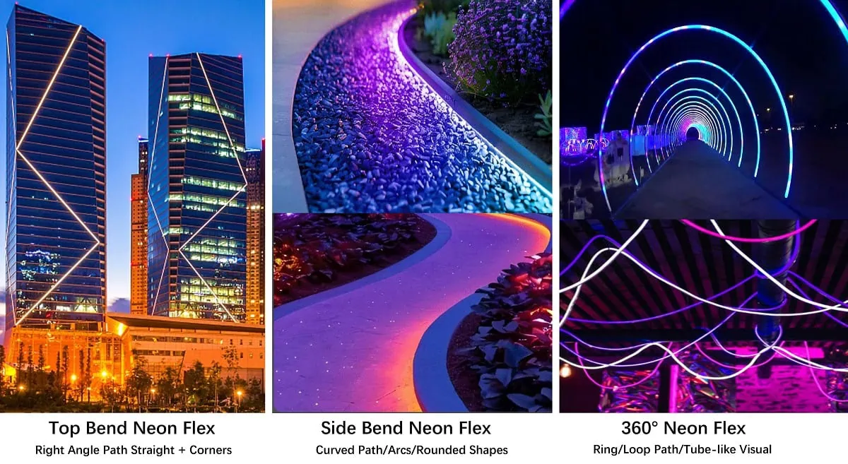 Pixel Neon Flex Buying Guide: Top Bend vs Side Bend vs 360° - LEDSuntech